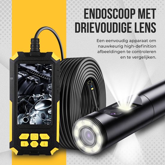 Webvision Endoscoop Inspectie Camera - 3 Camera's - 10 Meter kabel ...