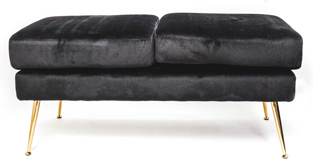 HV Kleine Bank/ Loungebank Zwart - 100x50x42cm | bol