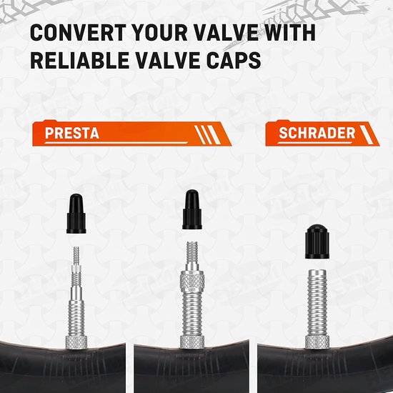 Fietsventieladapterset, alle ventieladapters voor fiets ...