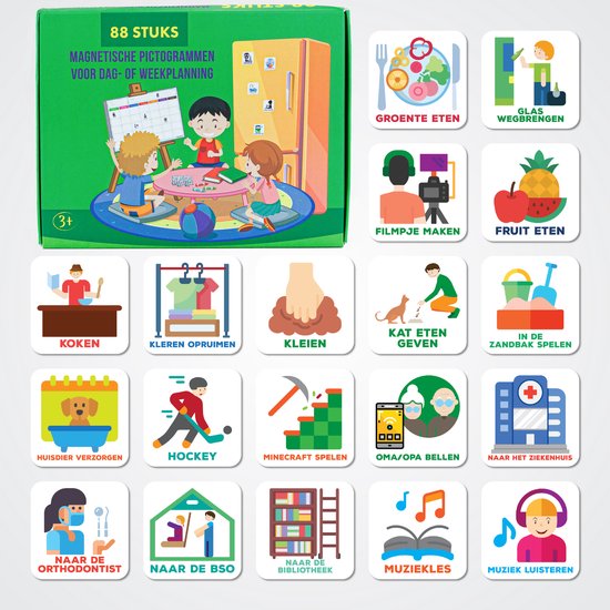 Brute Strength - Magnetische pictogrammen voor weekplanner planbord (9 ...