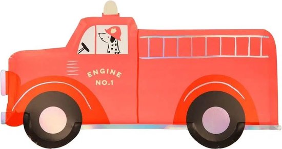 Meri Meri - wegwerpbord - brandweer bord karton | bol