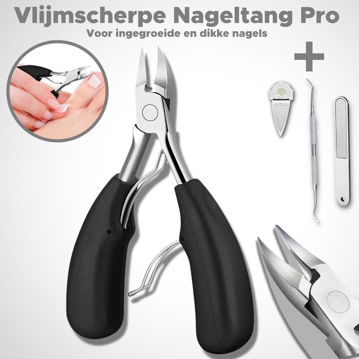 Nageltang Pro voor Ingegroeide Teennagel + Accessoires - Nagelschaar ...