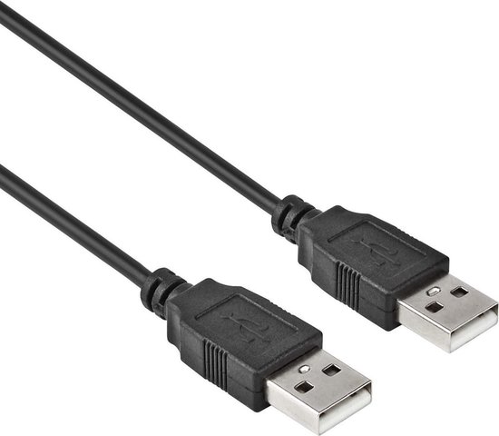 Powteq USB A naar USB A kabel - 50 cm - Zwart - USB 2.0 - 480 mb/s | bol