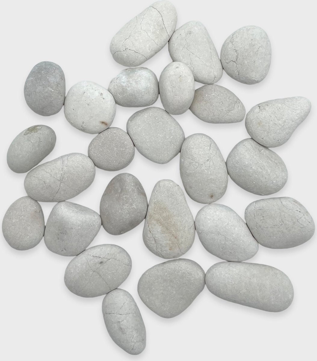 Schilderbare Happy Stone Stenen Wit | 25 stuks | Witte Beachpebbles | 3 ...