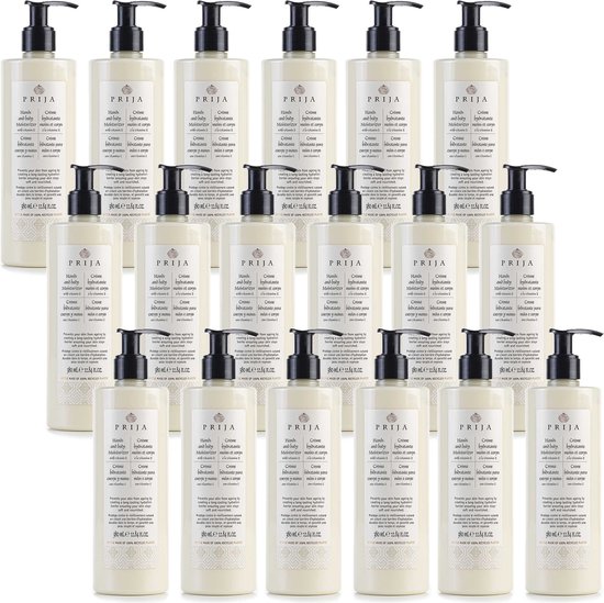 PRIJA - Hydraterende hand- en lichaamscrème met vitamine E, 18 x 380 ml ...