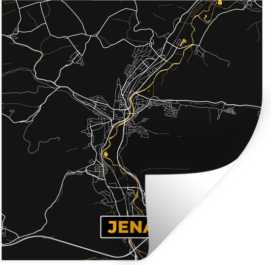 Muurstickers - Sticker Folie - Stadskaart – Kaart – Jena – Gold ...