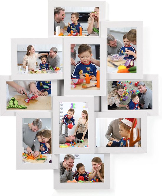 Fhoto Frame Collage - Voor 10 foto's - 10 x 15cm - MDF - Wit - modern ...