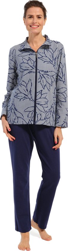 Pastunette - Dames Huispak Nina - Blauw - Katoenmix - Maat 50 | bol