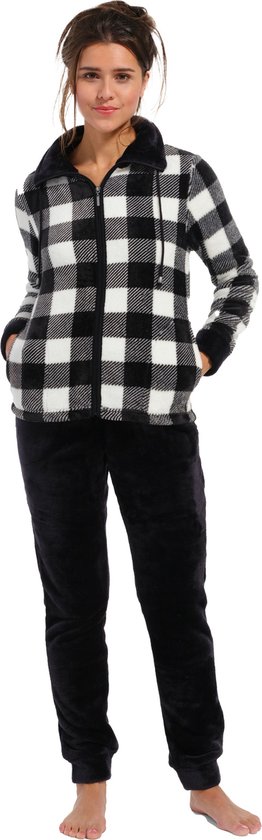 Rebelle fleece huispak huispak - Checkers - 36 - Zwart | bol