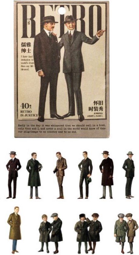 Retro Stickers - Men - 40 stuks - Sticker Mannen Vintage ...