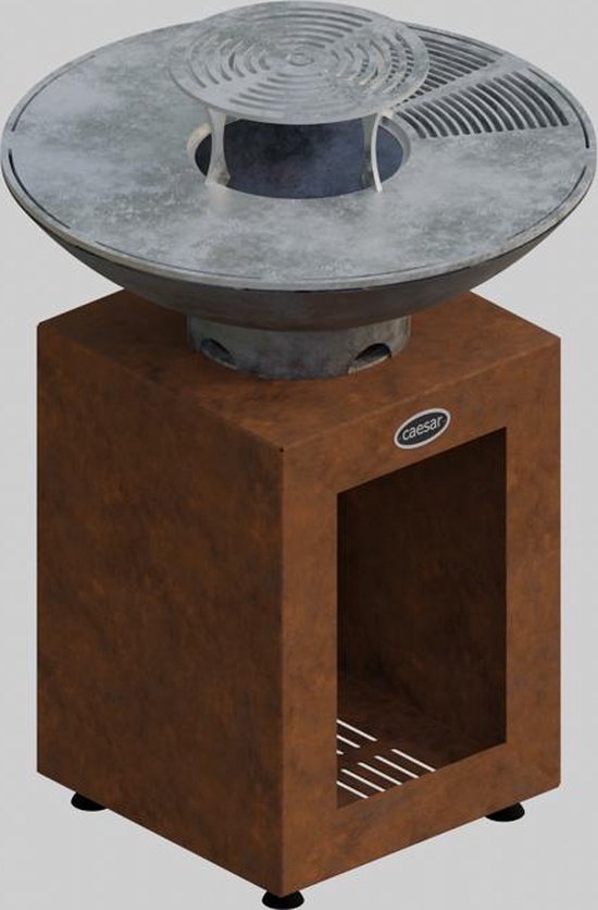 Caesar - Vuurschaal BBQ - Bakplaat Barbecue - Diameter 80cm - Stelpoten - Cortenstaal | bol