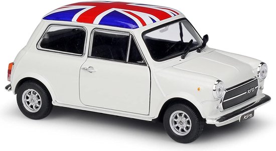 Mini Cooper 1300 - Wit met Vlag - Verenigd Koninkrijk - 1/43 Welly ...