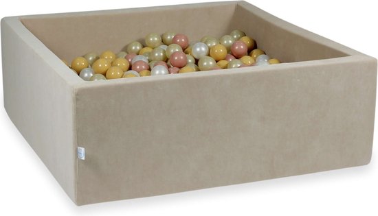 Ballenbak - beige - 600 ballen - vierkant - 110x110X40cm | bol.com