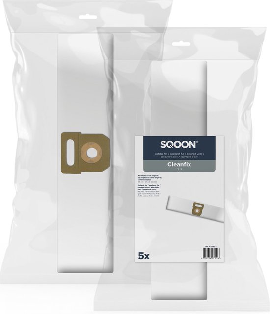 SQOON® - Cleanfix S07 Stofzuigerzakken - 5 Stuks | bol