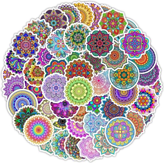 AUCEKO Mandala stickers - Set van 50 waterdichte vinyl stickers voor ...