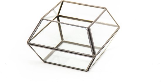 Housevitamin Glazen box Zwart - 13x13x9cm | bol