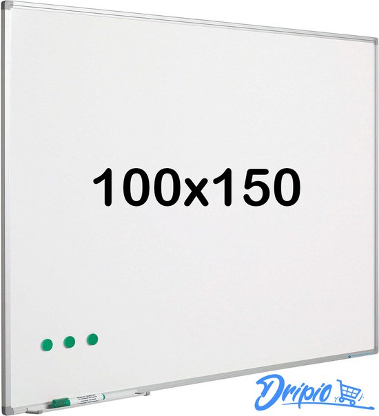 Whiteboard geëmailleerd staal - Wit - Magnetisch - 100x150 cm - Dripio ...
