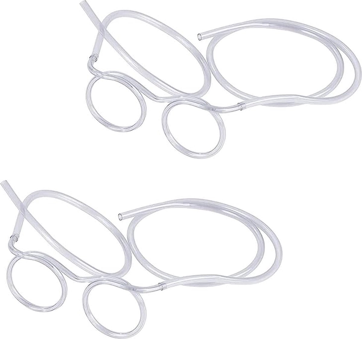 2 Stuks - Grappige Bril Rietjes - Herbruikbare Flexibele Drinkrietjes ...