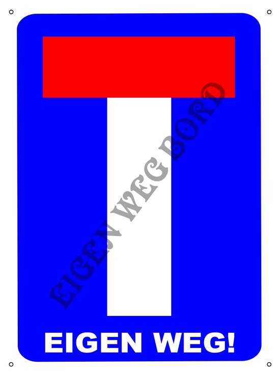 Eigen weg 501...ondergrond:Wit...(formaat:20x30cm)...(Opdruk: blauw ...