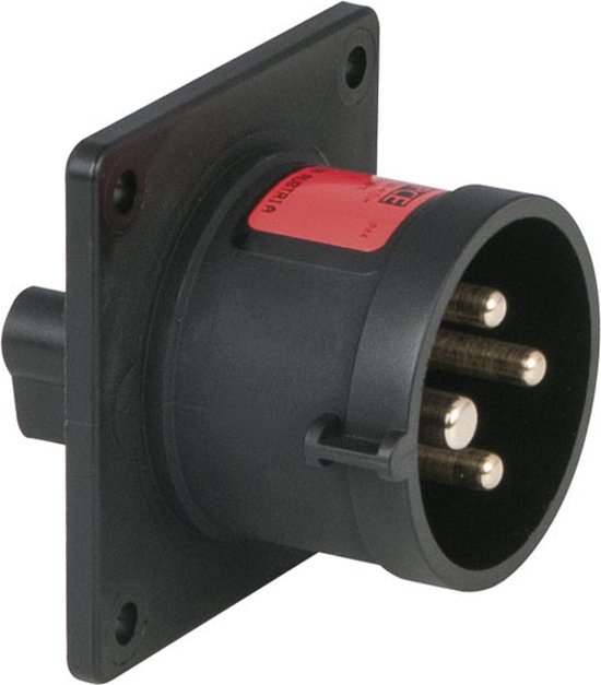 Wandcontactdoos PCE 91369 CEE 16A 400V 4p Male Zwart | bol