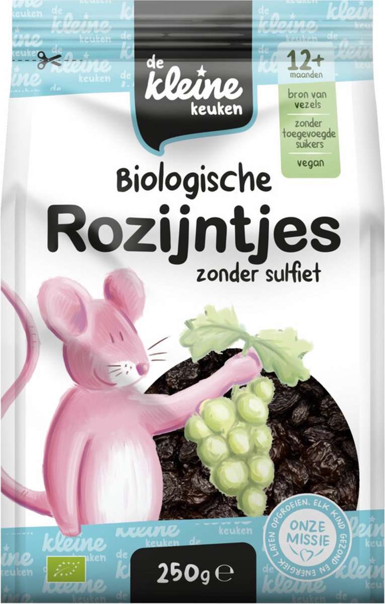 de Kleine Keuken Bio Rozijntjes in Zak 250 gr | bol