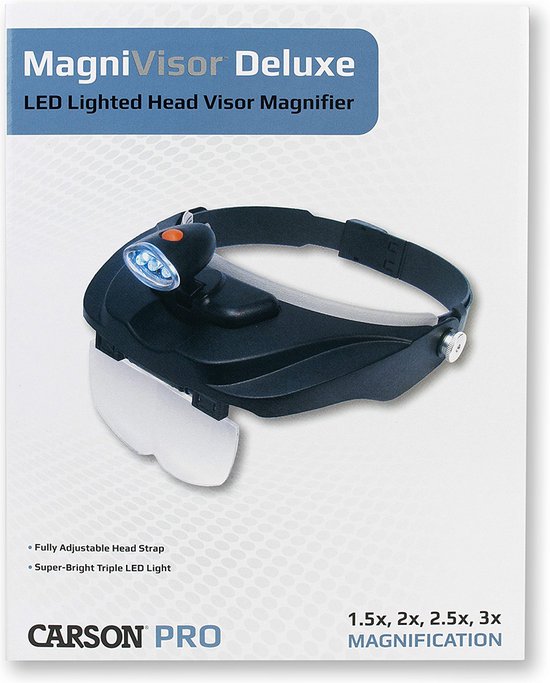 Carson Hoofdloep Pro Series Magnivisor Deluxe Met Led En 4 Lenzen Bol