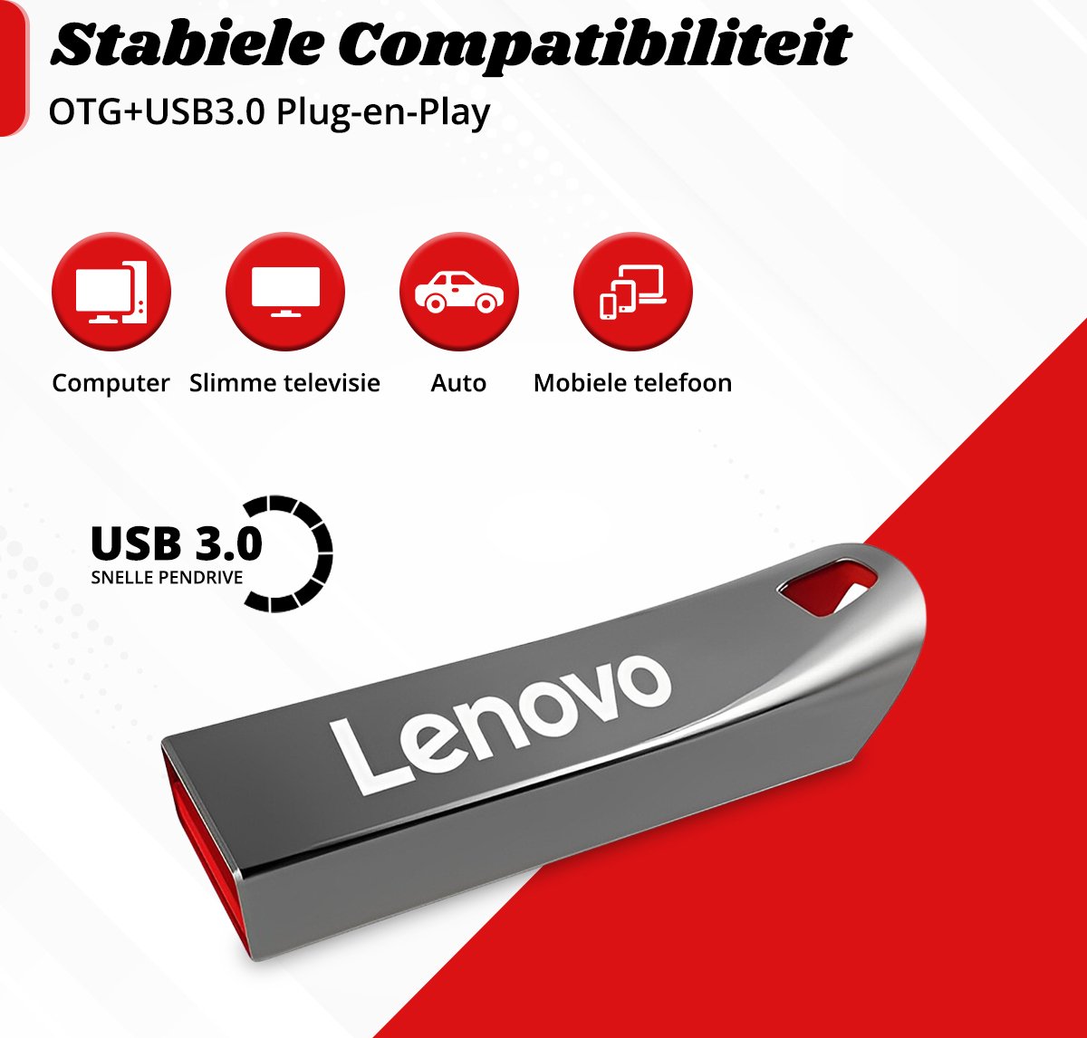 Lenovo Flash Drive 3.0 - USB - 2TB - 150MB/sec - Mini | bol.com