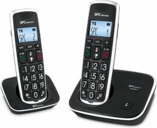 SPC 7609N - Vaste telefoon - DECT - 2 handsets - Grote toetsen - Zwart ...