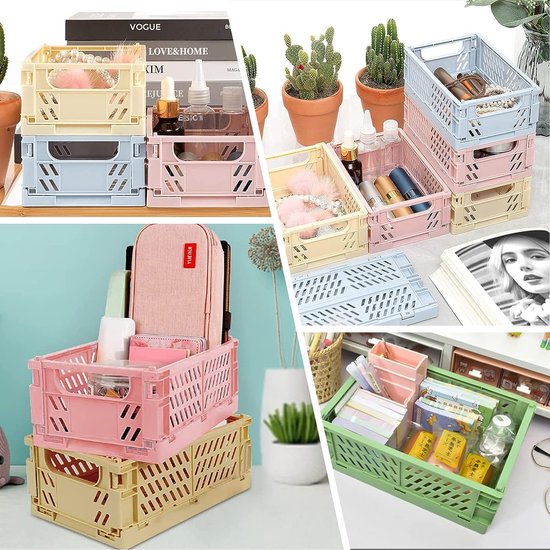 kunststof vouwdoos, 5 stuks klapkisten, opvouwbare opbergmand, klapbox ...