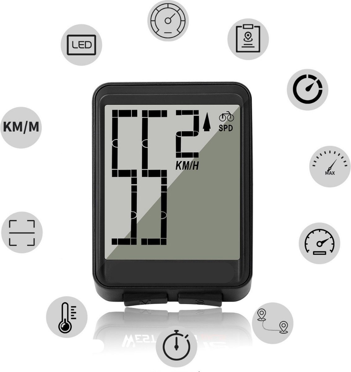 Arvona Kilometerteller Fiets - Fietscomputer - KM Teller Mountainbike ...