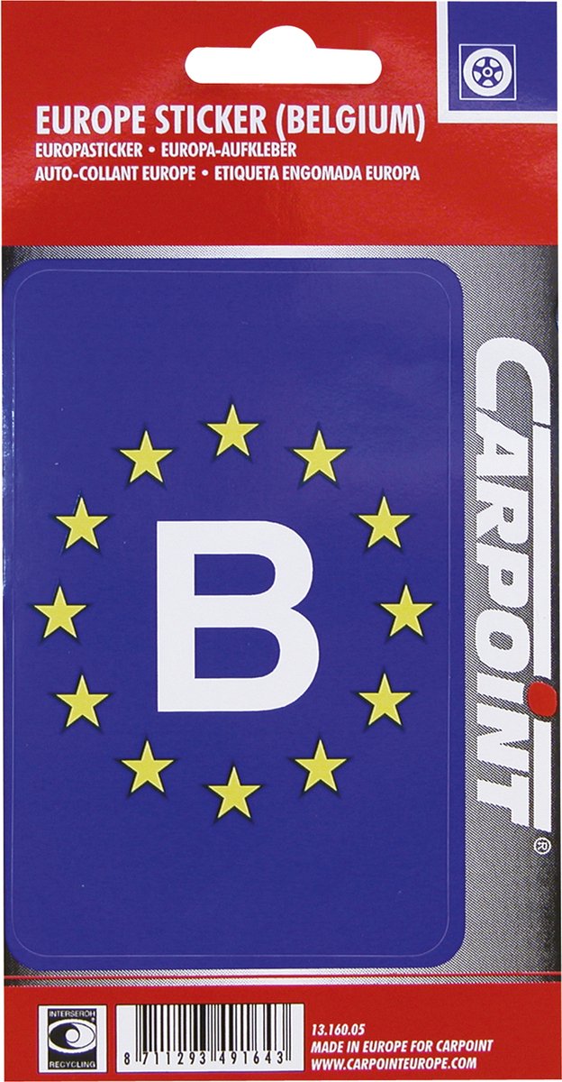 Sticker 'Europa/Belgie' rechthoekig | bol