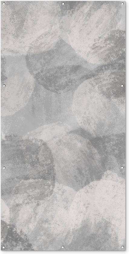 Schuttingposter Abstract - Verf - Grijs - Schilderij - 100x200 cm ...