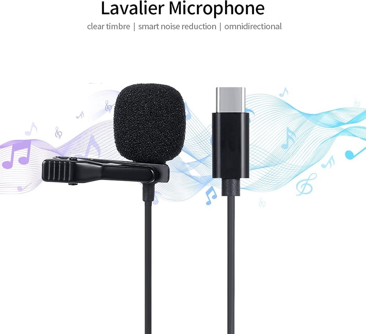 JH-042 Draagbare Clip-on Microfoon - Type-C Aansluiting - 360 ...