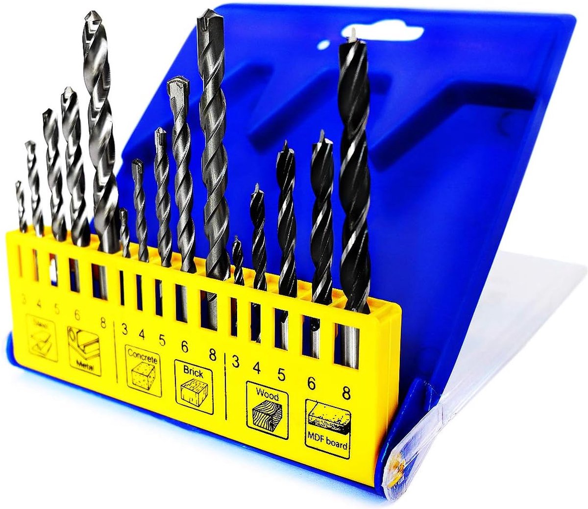 Boor set, 15-delig / 23-delig, in plastic doos / metalen doos | bol.com