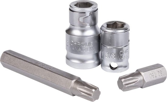 Bit Set TORX (30, 75mm) - TORX bit set 22-delig (T20 - T70) met 2 ...