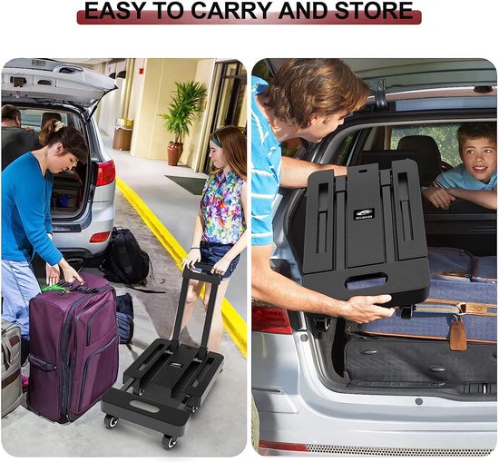 Opvouwbare handtransportwagen, draagbare transportwagen voor verhuizing ...