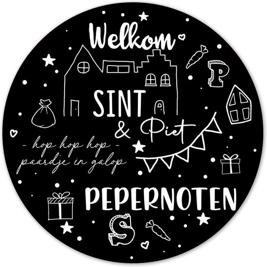 Welkom Sint en Piet - stickers - sluitzegels - pepernoten - 4 cm - 10 ...