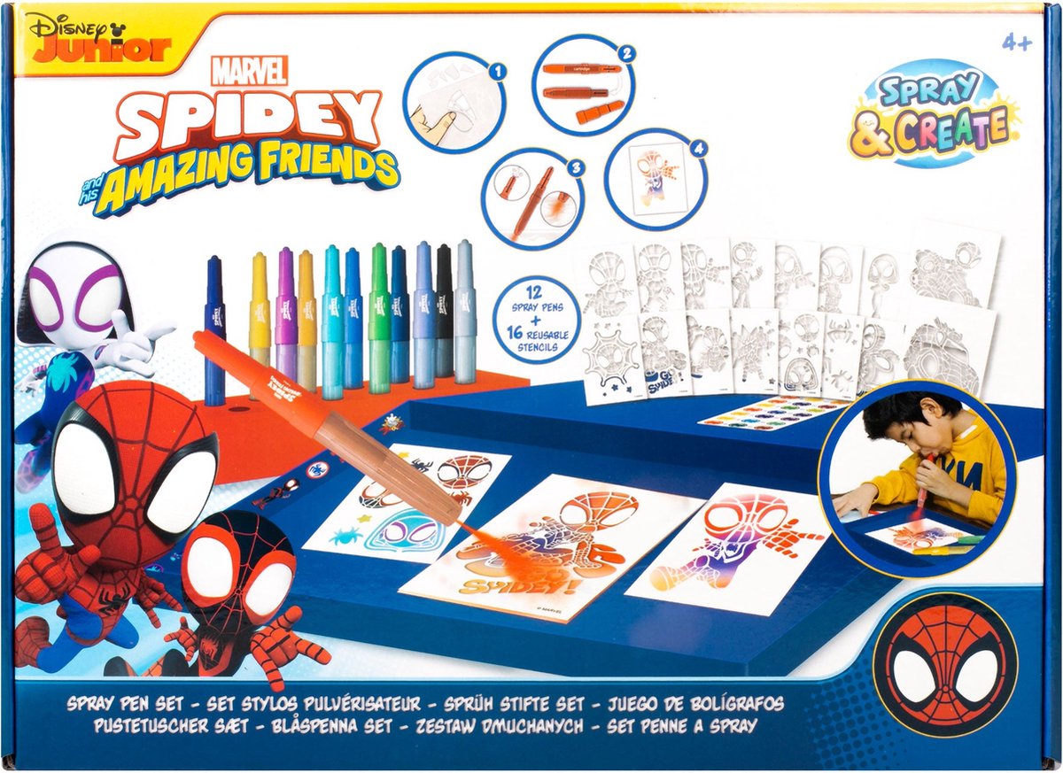 Marvel - Spidey and his Amazing Friends - Spray Pen Set - Kleurstiften ...