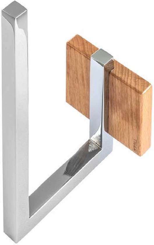 Tiger Zenna - Reserve WC-rolhouder - Metaal Glans met Hout beuken kleur ...