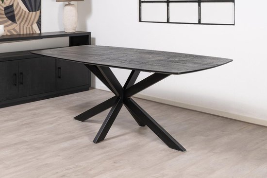 Table de sol avec plateau en bois de Mango courbé de 240 x 100 cm avec ...