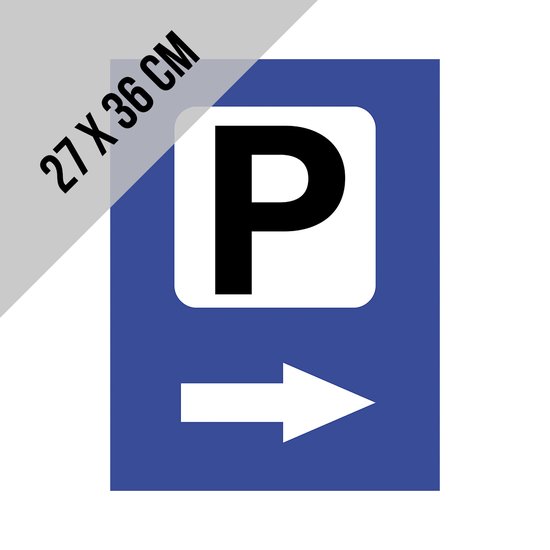 Pictogram/ bord | Parking met pijl naar rechts | 27 x 36 cm ...
