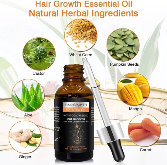 Haargroei Olie Biotine DHT-Blocker 30 ml - Minoxidil 5% Alternatief ...