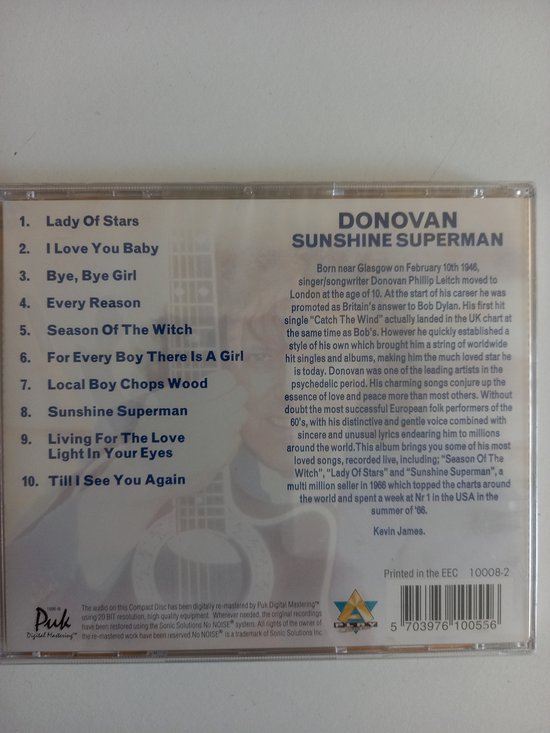 CD Donovan Sunshine Superman, Donovan | Muziek | bol
