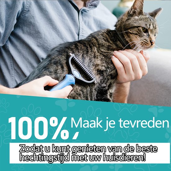 Vaxiuja Pet Grooming Brush - dubbelzijdige kam, 9 & 17 tanden, harkkam ...