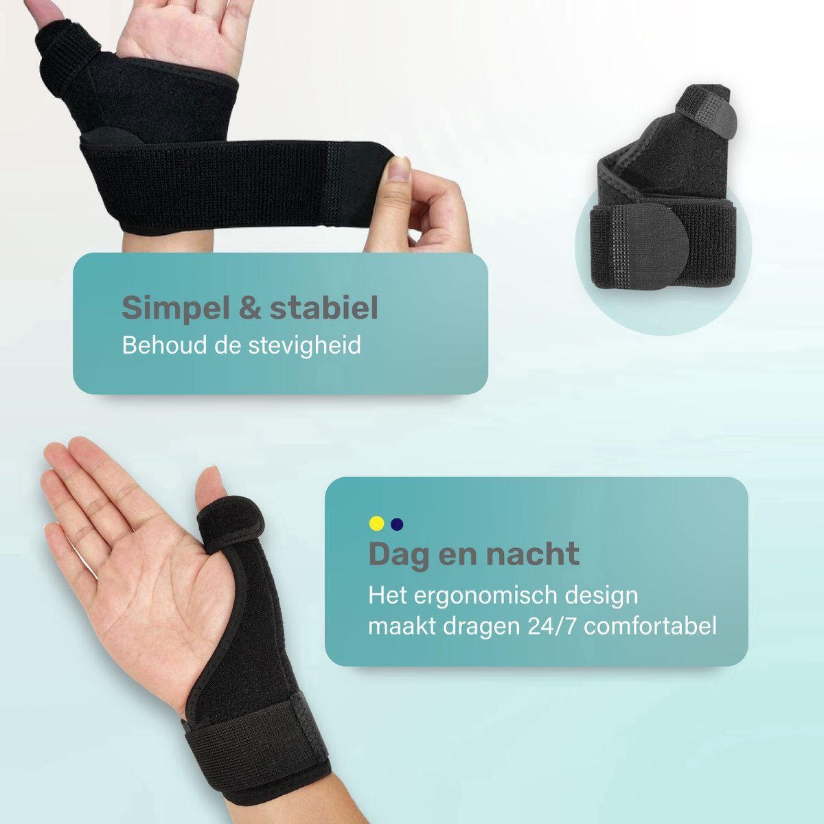 LBB - Vingerspalk - Voor duim - Onze size - Zwart - Verharde spalk ...