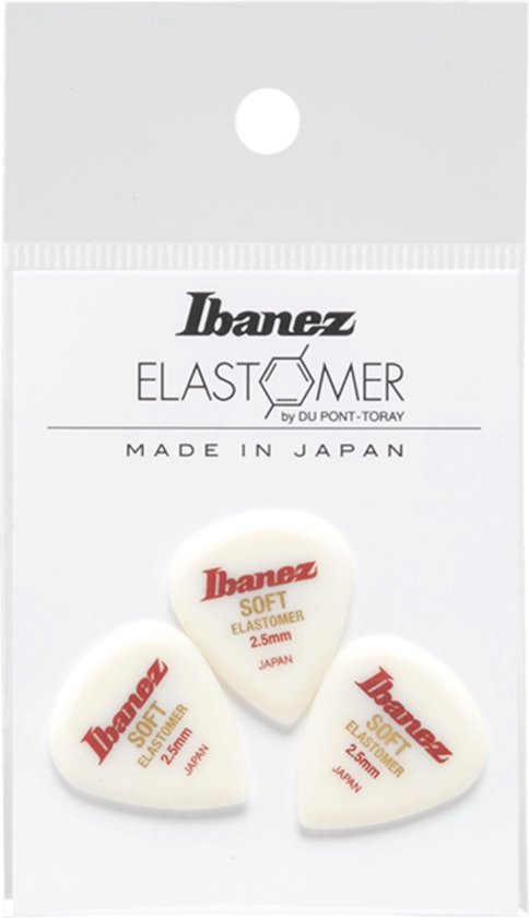 Ibanez BELJ1ST25 Elastomer Teardrop Guitar Pick Soft 2.5mm (3-Pack) - Plectrum set | bol