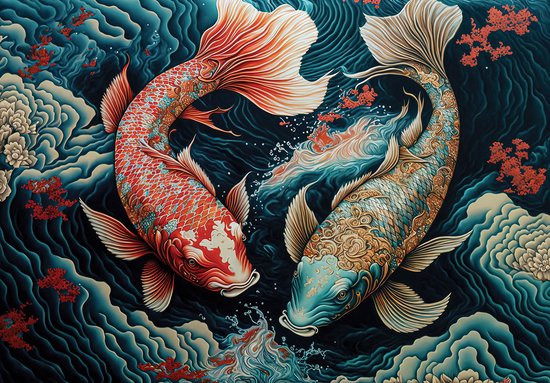 Vliesbehang - Fotobehang - Koi - Karper - Koikarper - Vissen - Water - 368x254cm | bol