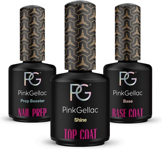 Pink Gellac Voordeelset 3 x 15ml - Prep Booster - Base Coat - Shine ...