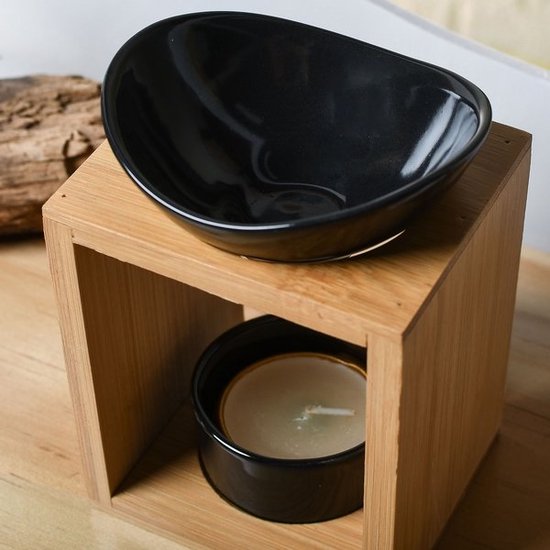 Parfumbrander bamboe - lekkere geur in huis - oliebrander zwart ...