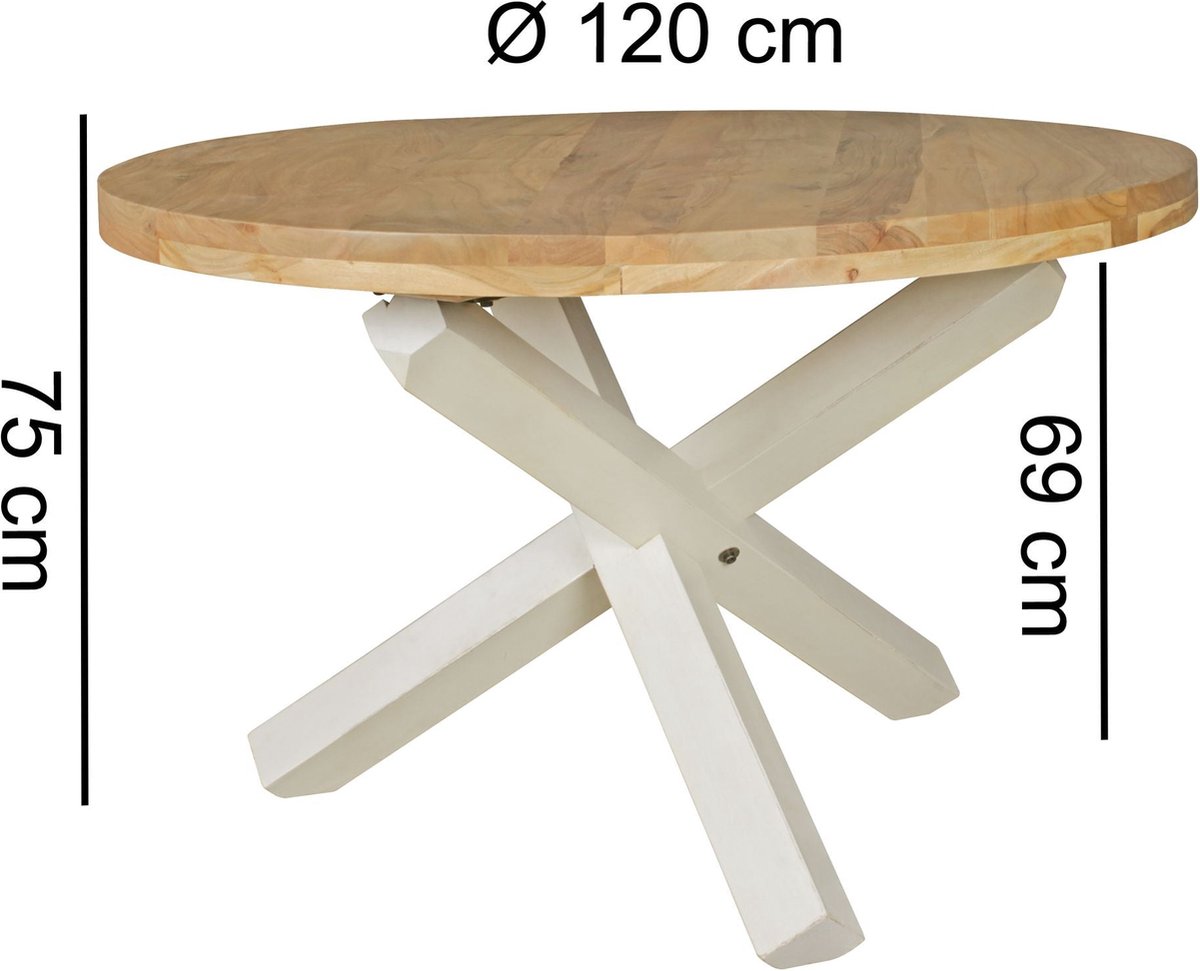 Table à manger Rootz - Table à manger ronde - Acacia en Massief Hout ...